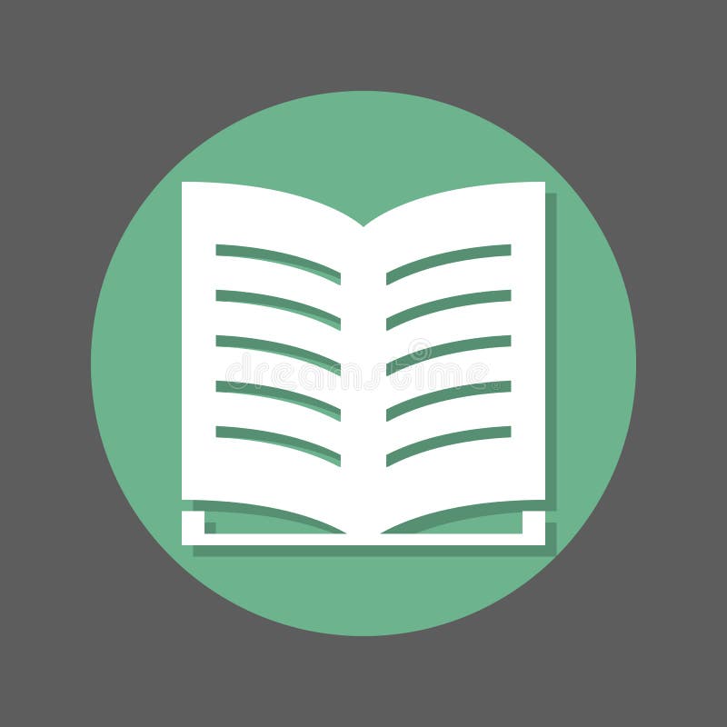Book Flat Icon. Round Colourful Button, Circular Vector Sign with ...