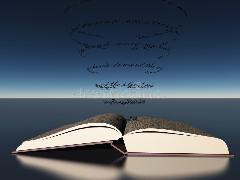 Book Floating Text and Light Stock Illustration - Illustration of ...