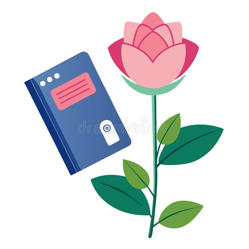 Book and Flower Illustration: Knowledge and Growth, Learning and Beauty ...