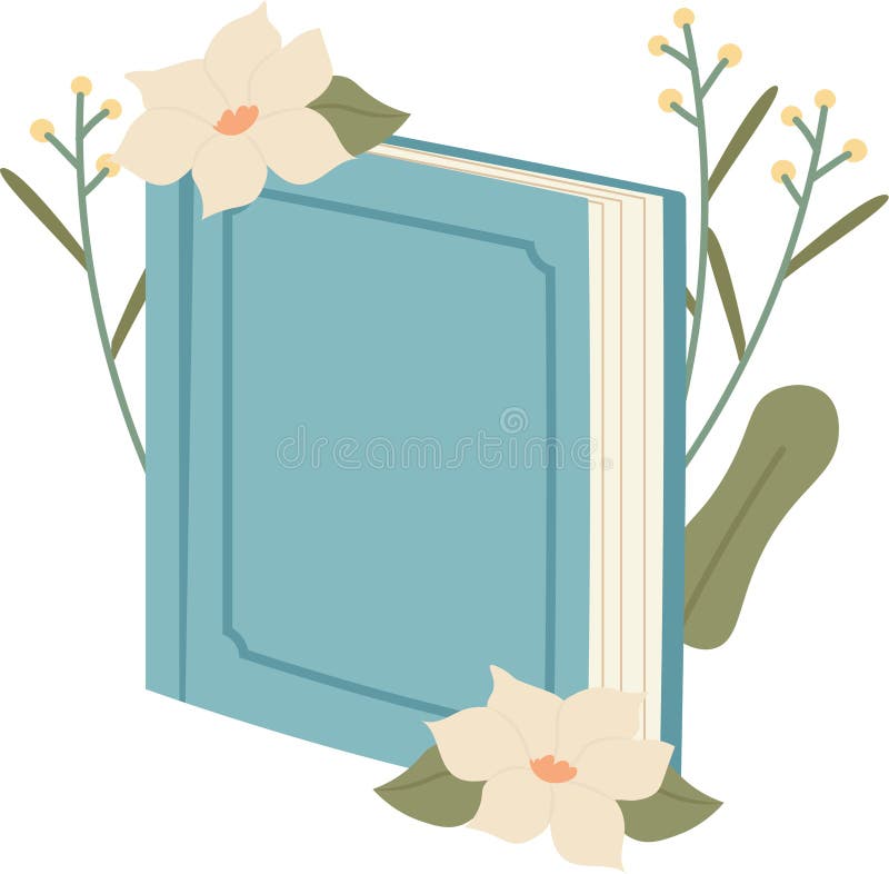 Book with Flowers stock illustration. Illustration of icon - 370126793