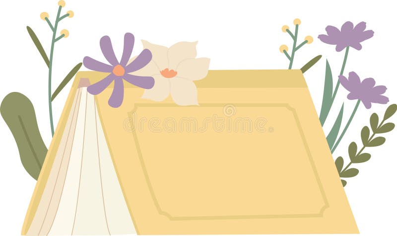 Book with Flowers stock illustration. Illustration of nature - 370136252