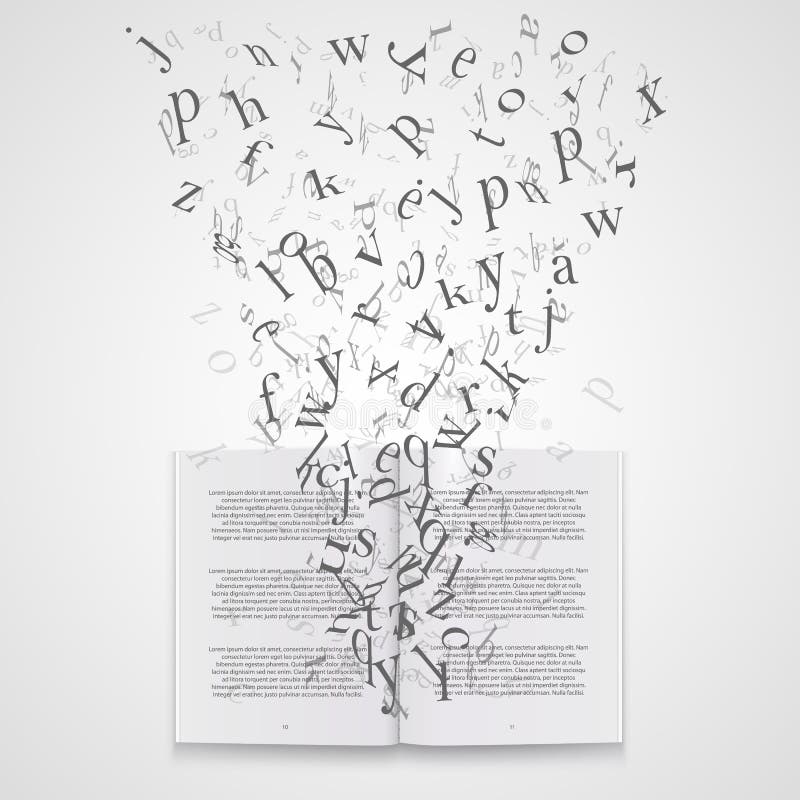 Book with flying letters stock vector. Illustration of closeup - 57862903 Book with flying letters stock vector. Illustration of closeup - 57862903
