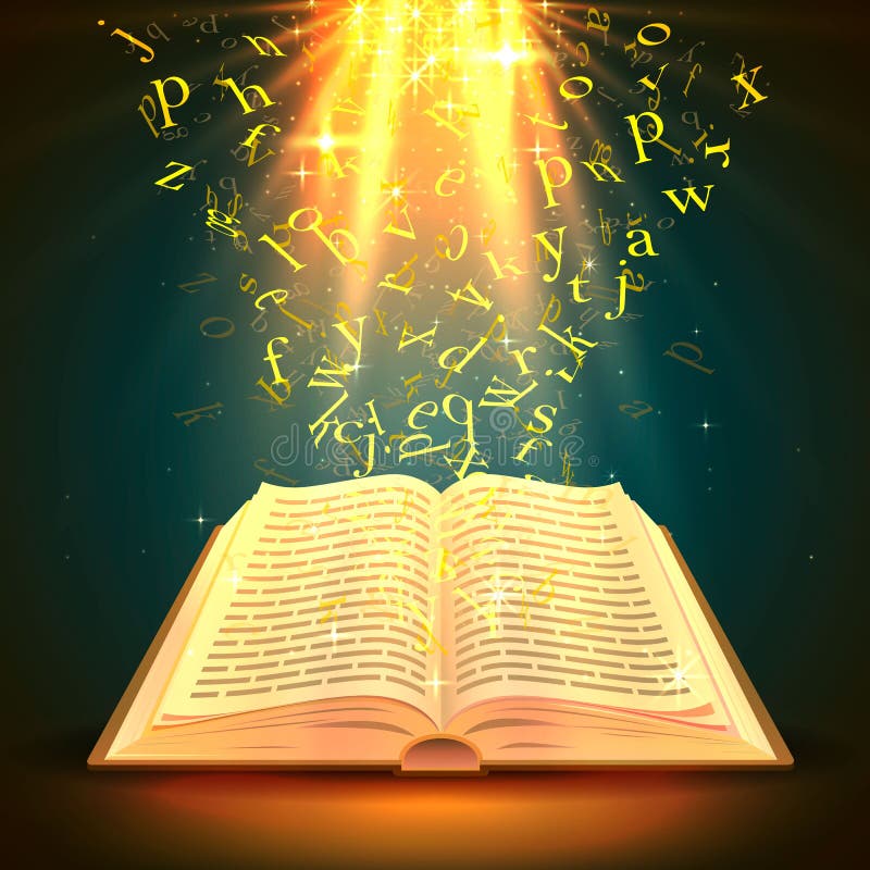 Book with Flying Letters Art. Stock Vector - Illustration of ... Book with Flying Letters Art. Stock Vector - Illustration of ...