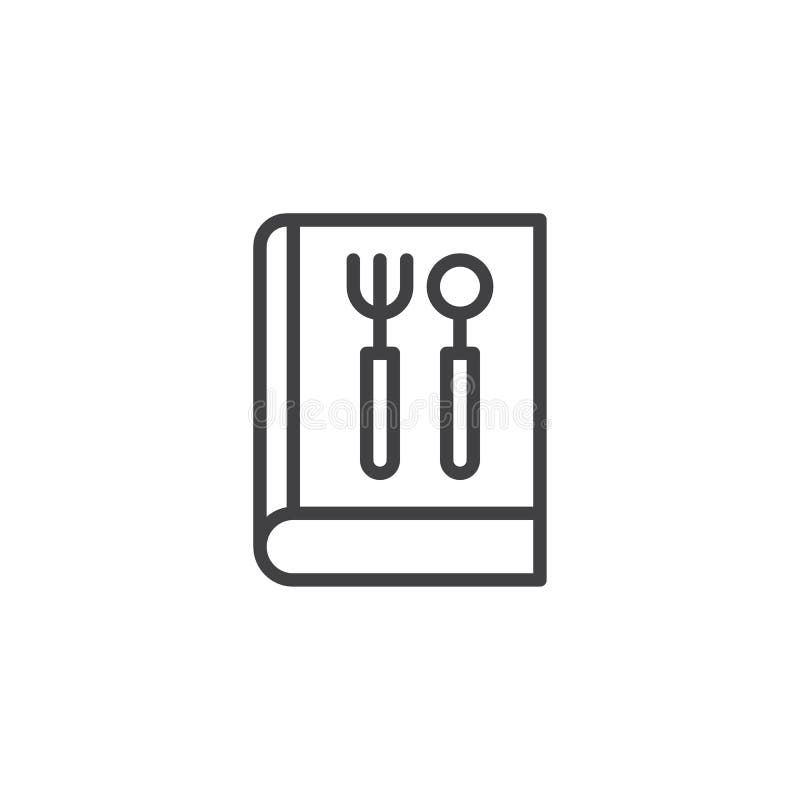 Cookbook Line Icon, Outline Vector Sign, Linear Style Pictogram ... Cookbook Line Icon, Outline Vector Sign, Linear Style Pictogram ...