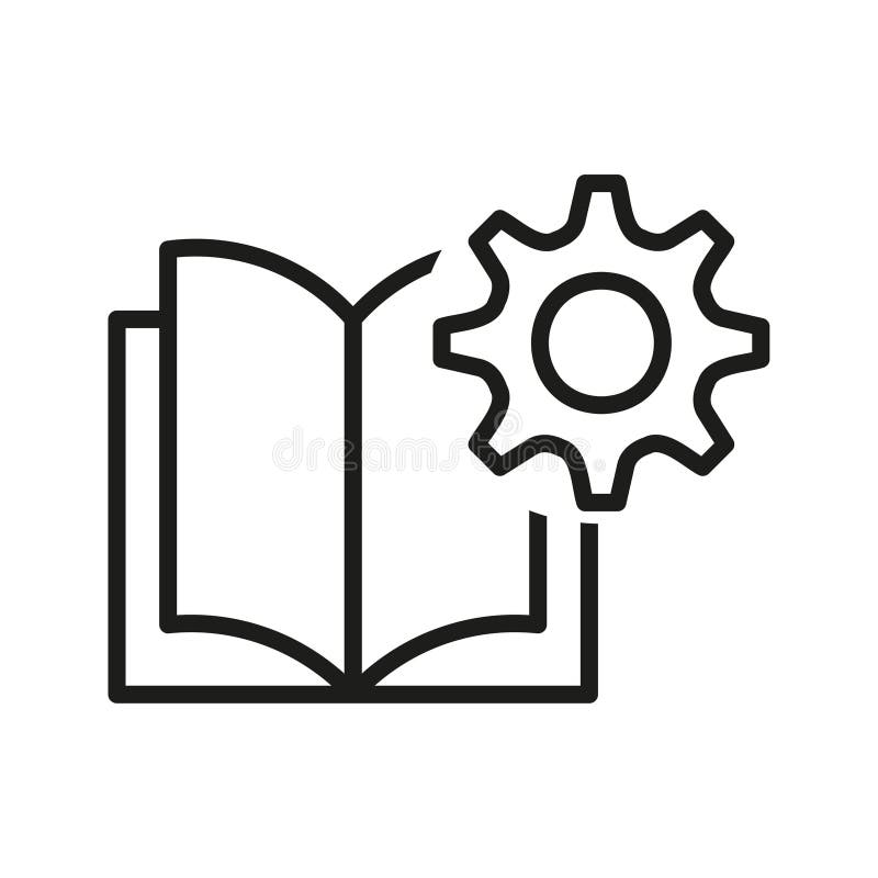 Book with Gear, Education Symbol. Learning and Technology Icon. Vector ...