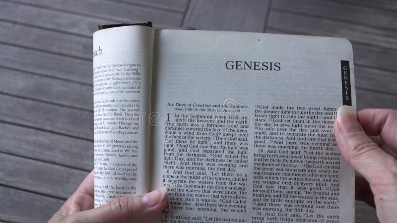 Book of Genesis of the Holy Bible. Stock Video - Video of theology ...