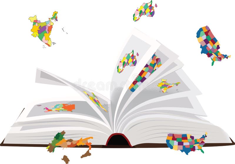 Book of geography stock vector. Illustration of studying - 74762679