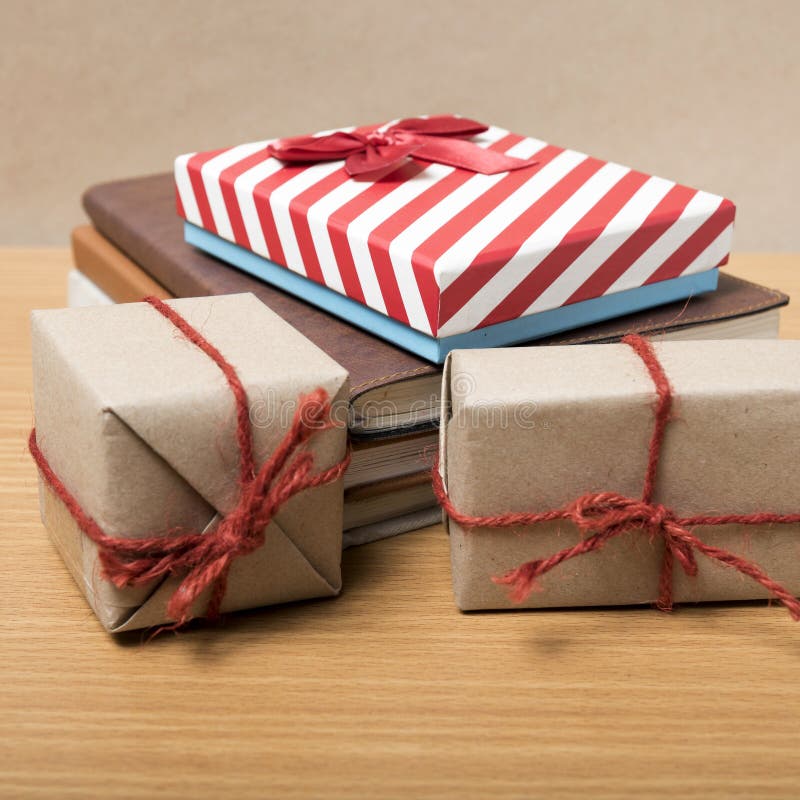 Book with gift box stock photo. Image of season, aged - 57957606