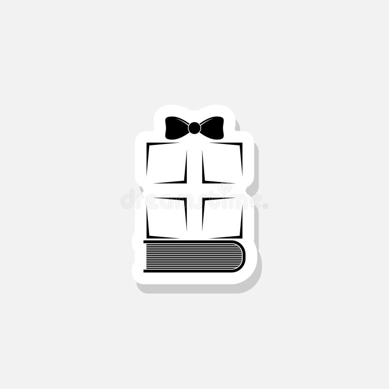 Book and Gift Logo Sticker Icon Stock Vector - Illustration of ...