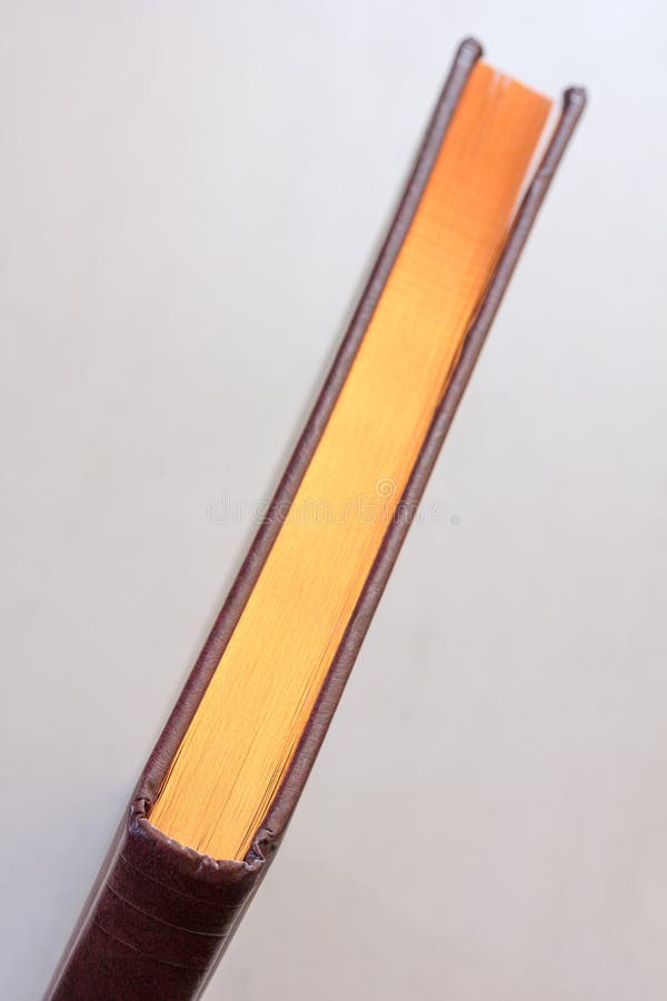 Book with a Gilt Edge on the Light Grey Background Close-up View from ...