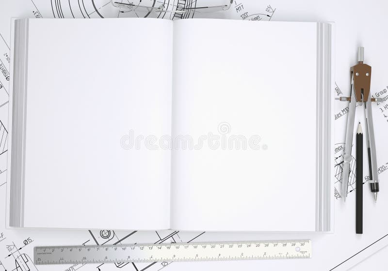 Book, Glasses, Ruler, Compass and Pencil Stock Illustration ...