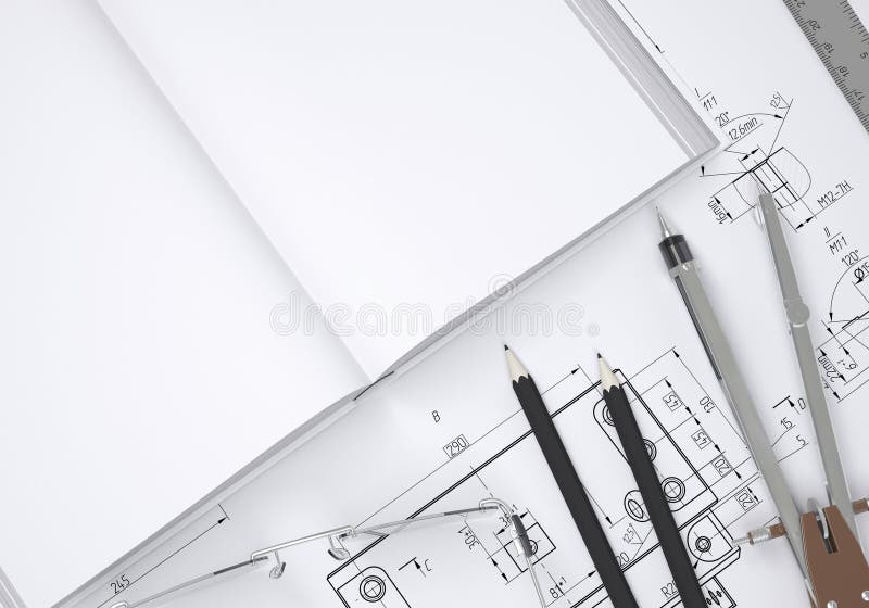 Book, Glasses, Ruler, Compass and Pencil Stock Illustration ...