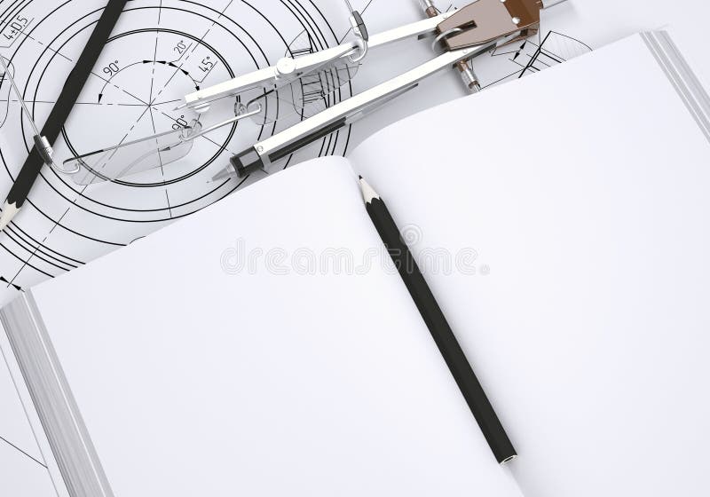 Glasses, Ruler, Compass, Pencil and Gear Stock Illustration ...