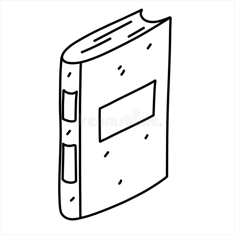 Book in Hand Drawn Doodle Style. Isolated on White. Vector Illustration ...