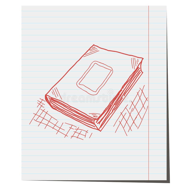 The Book is Hand-drawn on Notebook Sheet Stock Vector - Illustration of ...