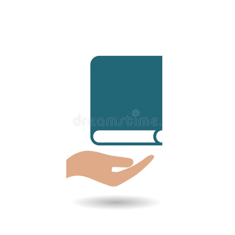 Book in Hand Icon with Shadow Stock Vector - Illustration of fairytale ...