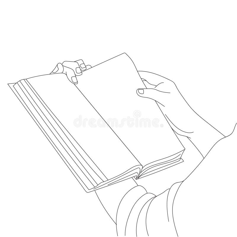 Book on Hand, Stacks of Books for Reading, Stock Vector - Illustration ...
