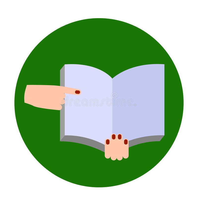 Book in Hands Flat Illustration on White Stock Vector - Illustration of ...
