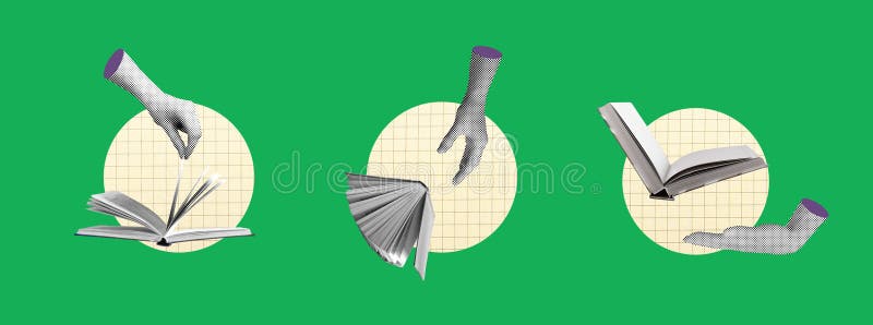 Book in Hands. Reader Holding Open Book with Grid, Gesture Symbolizing ...