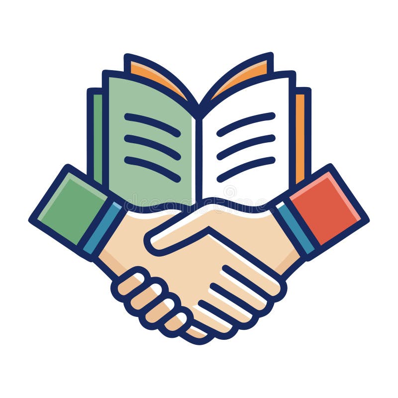 Book and Handshake Icon: Education Partnership, Collaboration ...