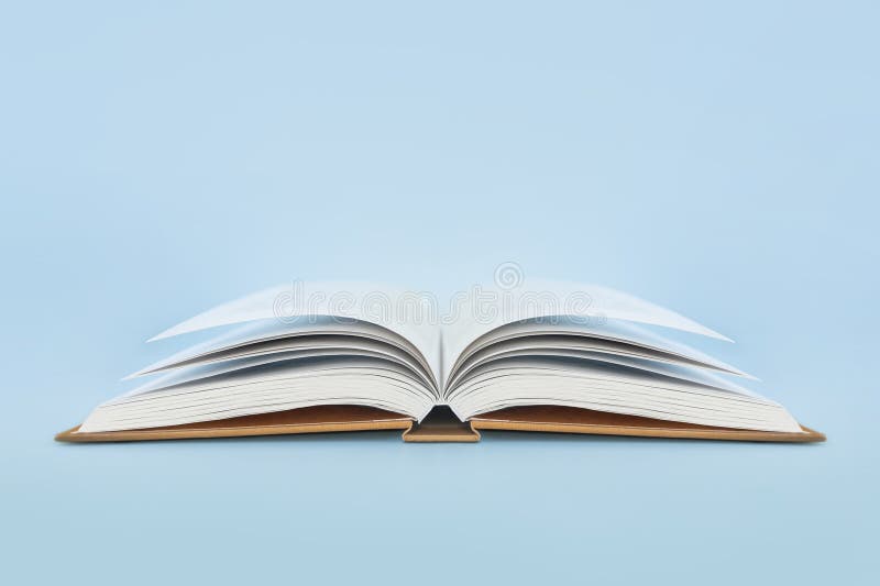 Book with Hard Cover on Blue Background Stock Image - Image of publish ...