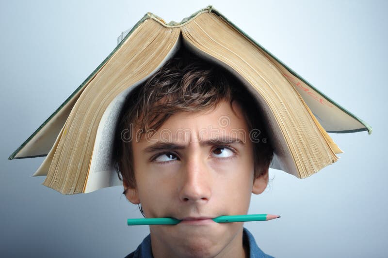 Book on head stock photo. Image of head, back, book, school - 6671428