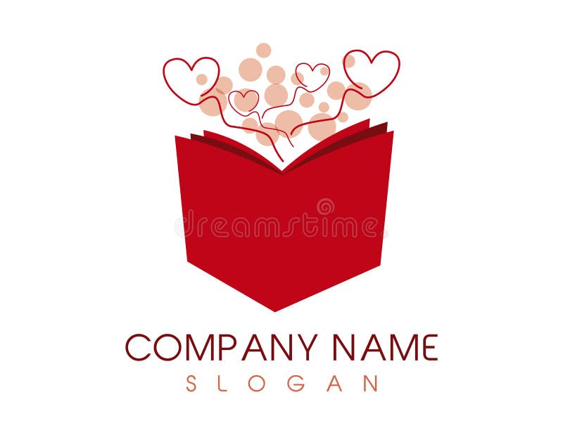 Book Lab Heart Shape Concept Logo Template Design Stock Vector ...