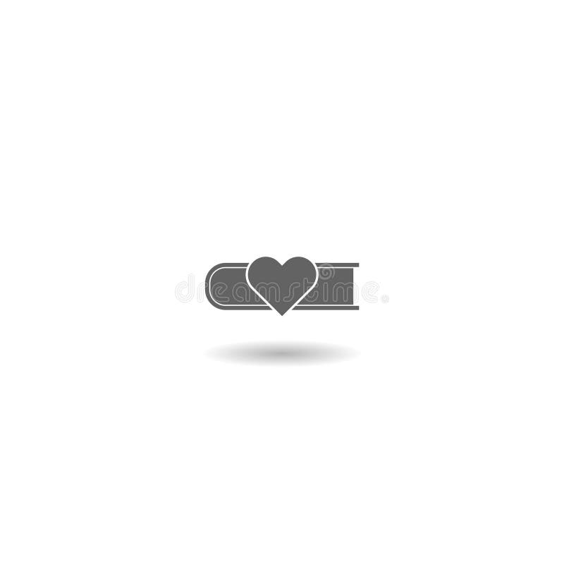 Heart Logo Icon with Shadow Stock Illustration - Illustration of symbol ...