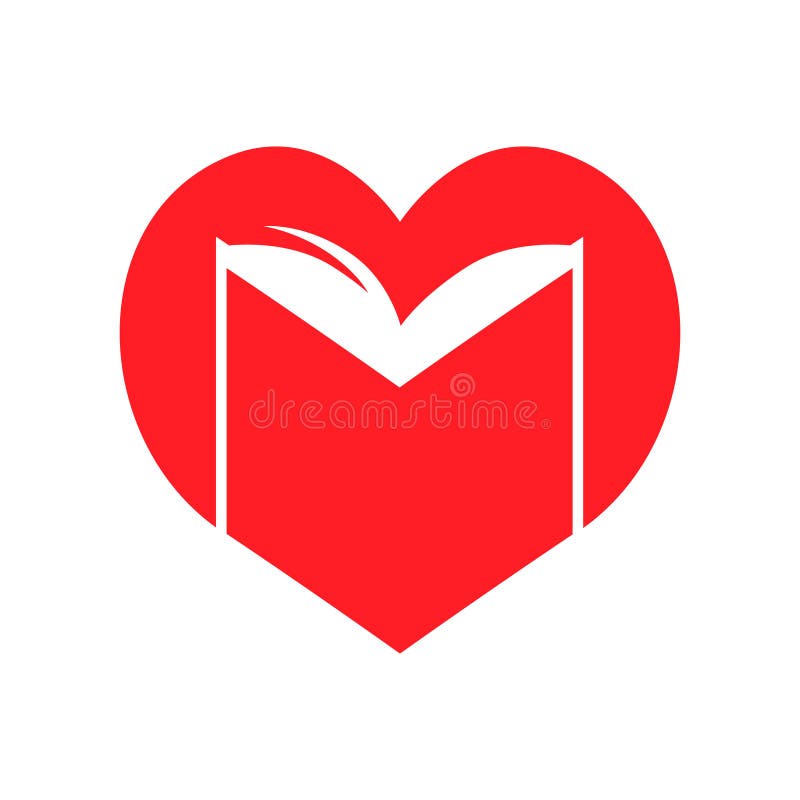 Opened Book Heart Shape Stock Illustrations – 51 Opened Book Heart ...