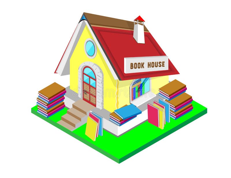 Book House . Vector Illustration Stock Illustration - Illustration of ...