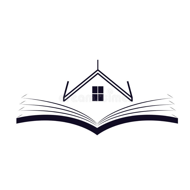Book and house vector logo stock vector. Illustration of design - 167465983