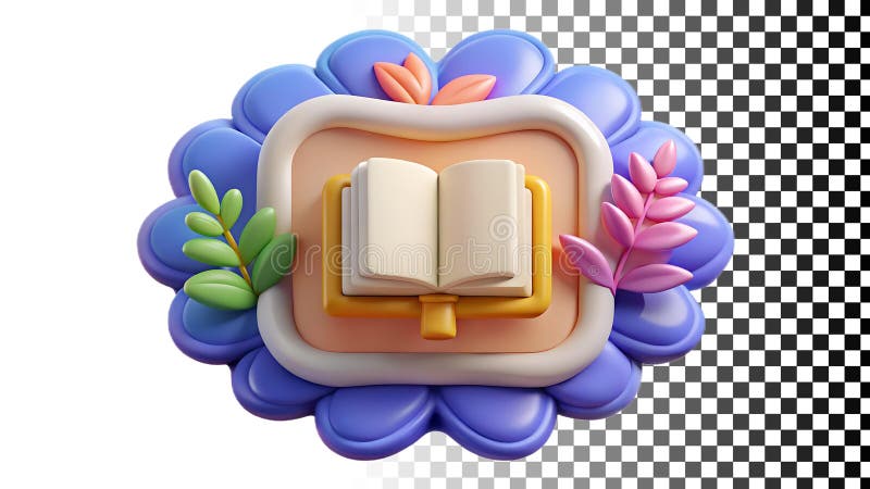 Book with Flower Icon, Knowledge Symbol for Education and Reading ...