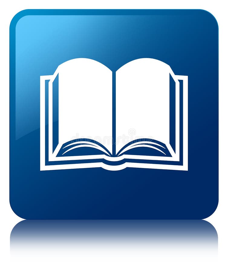 Book Icon Blue Square Button Stock Illustration - Illustration of ...