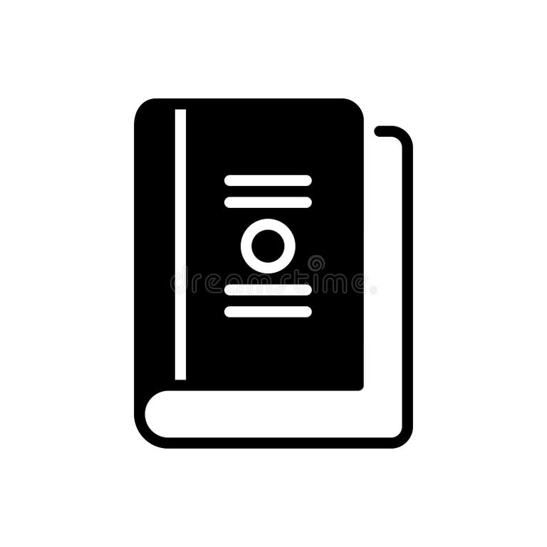 Black Solid Icon for Book, Booklet and Dictionary Stock Vector ...