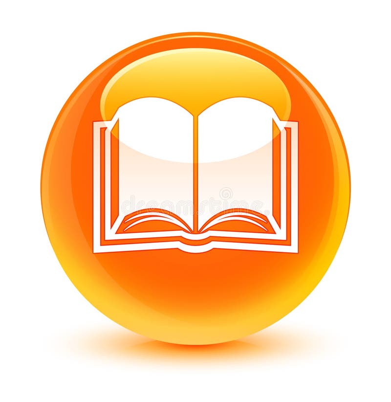 Book Icon Glassy Orange Round Button Stock Illustration - Illustration ...