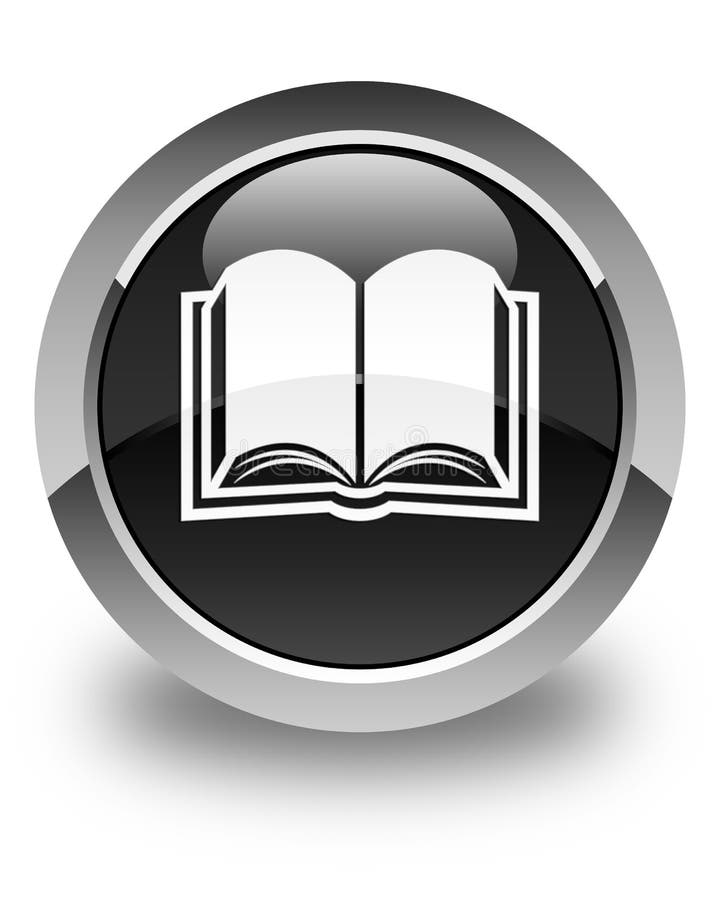 Book Icon Glossy Black Round Button Stock Illustration - Illustration ...