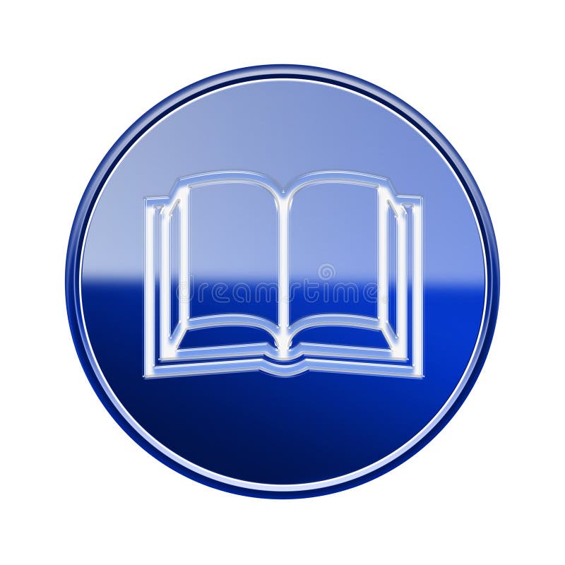 Book icon glossy blue. stock illustration. Illustration of detail ...