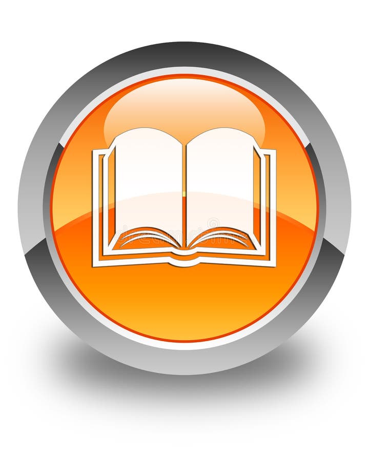 Book Icon Glossy Orange Round Button Stock Illustration - Illustration ...