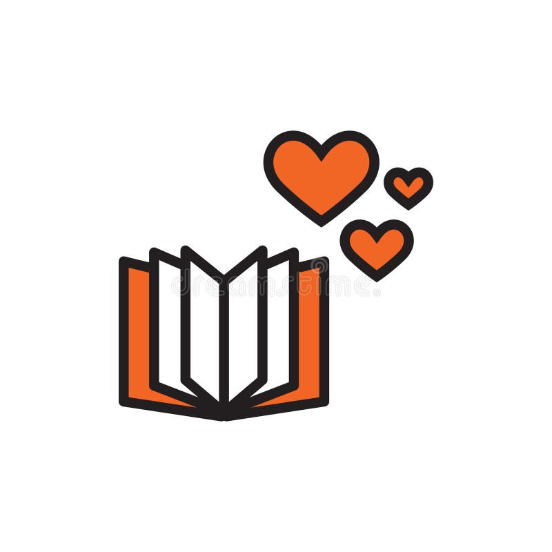 Book Icon with Heart. Vector Illustration Decorative Background Design ...