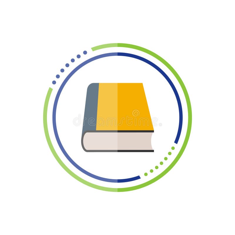 Book Icon Isolated on White Background, Circle Button Stock ...