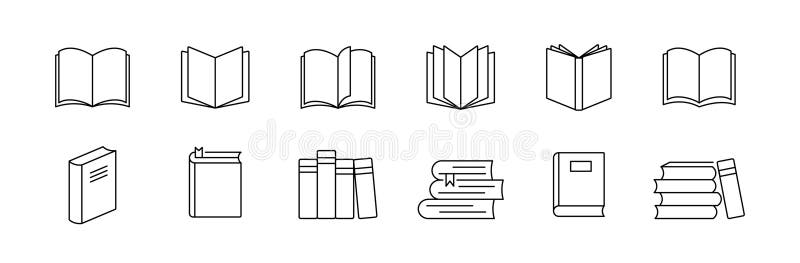 Book Icon. Literature Book Icons Collection Stock Illustration ...