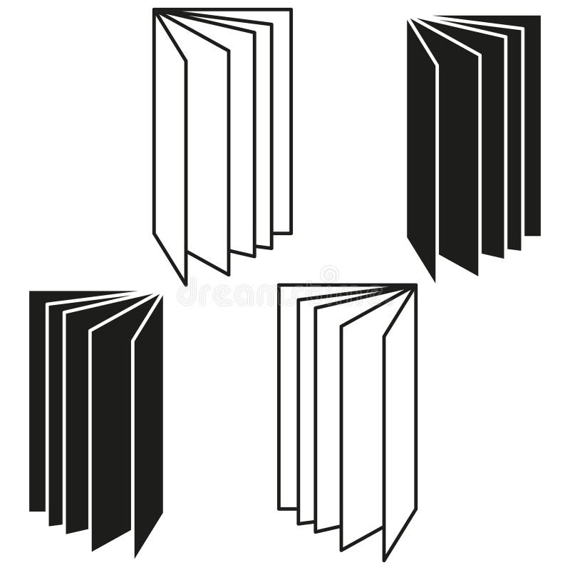 Book Icon. Page Outlines. Opened Book Shape. Vector Illustration Stock ...