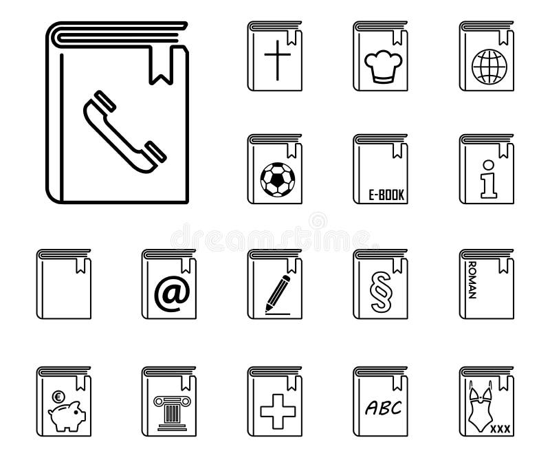 Book icon set stock illustration. Illustration of sign - 137746275