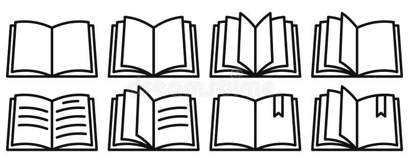 Book Icon Set. Simple Book Symbol Stock Vector - Illustration of page ...