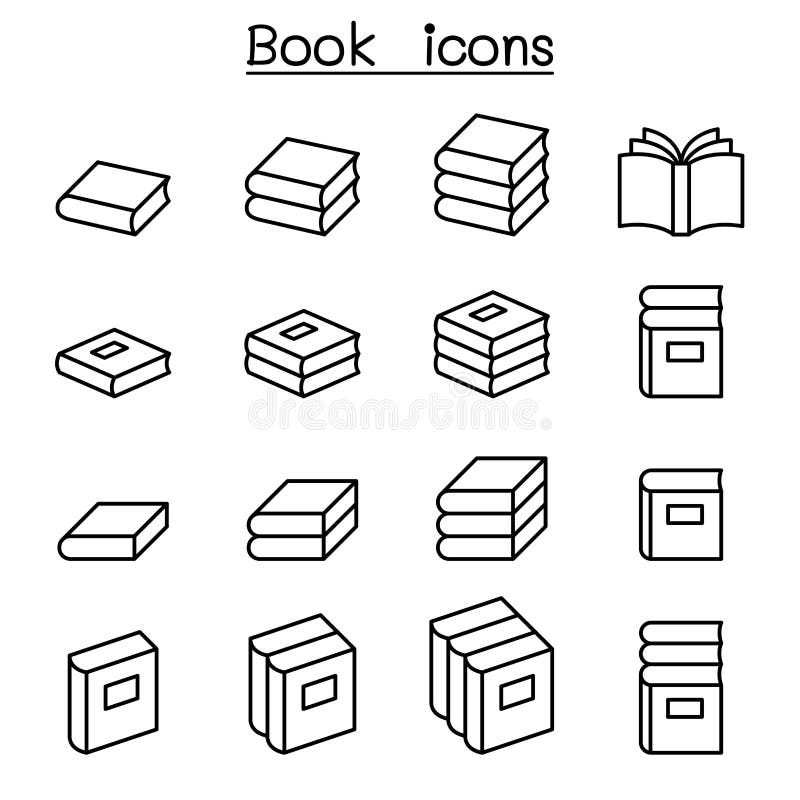Book icon set stock vector. Illustration of objects - 108138799