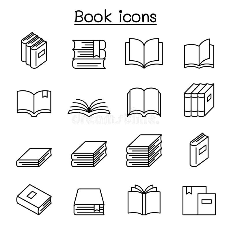 Book icon set stock vector. Illustration of objects - 108138799