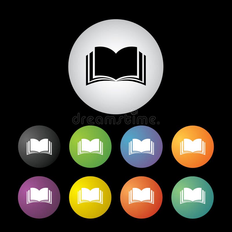Book icon set stock vector. Illustration of book, icon - 89765125