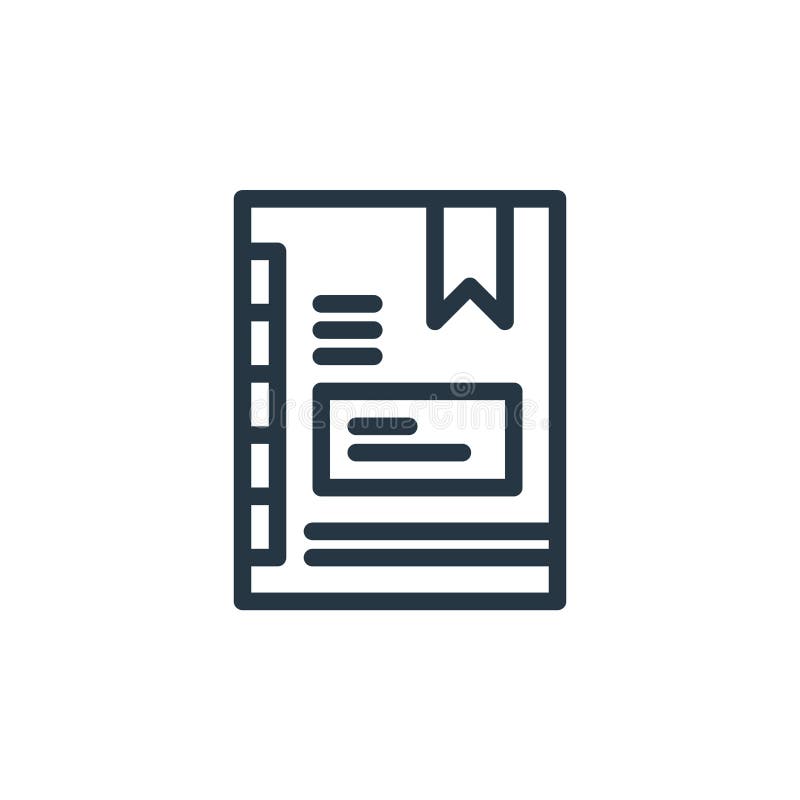 Book Icon Vector from Office Concept. Thin Line Illustration of Book ...