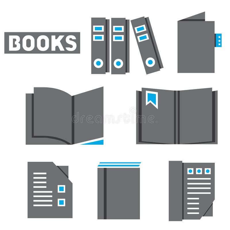 Book Icons // Basics Series Stock Vector - Illustration of digital ...