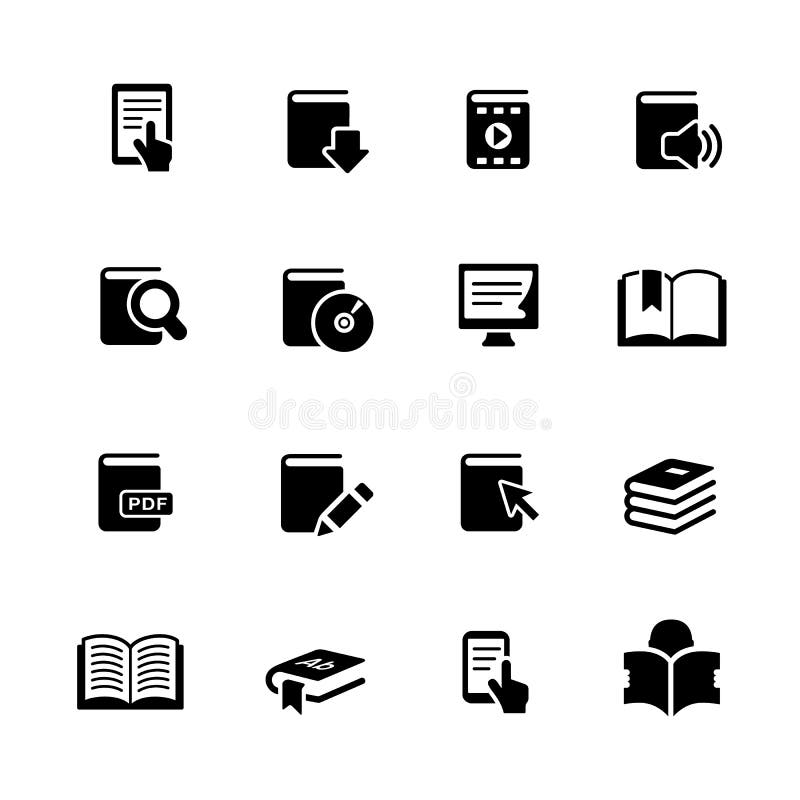 Book Icons // Basics Series Stock Vector - Illustration of digital ...